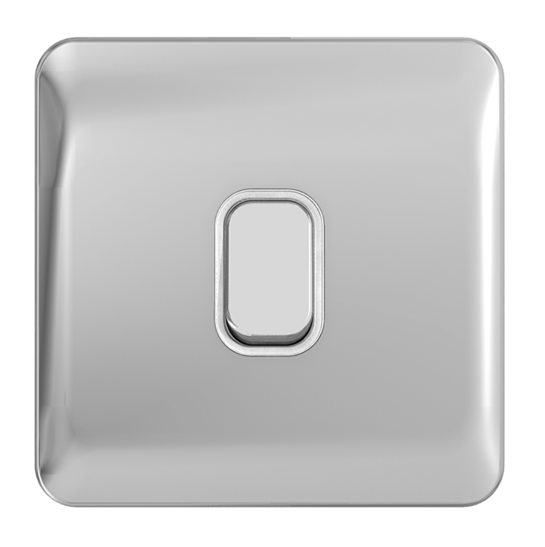 Lisse - Retractive Switch - 1 gang 2 way - 10A Polished Chrome with ...